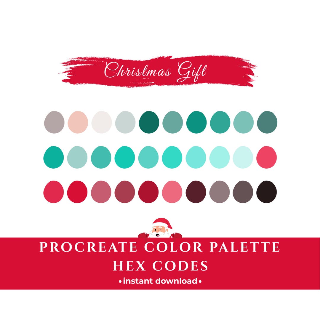 Christmas Gift Procreate Color Palette: Christmas Art & Illustration ...