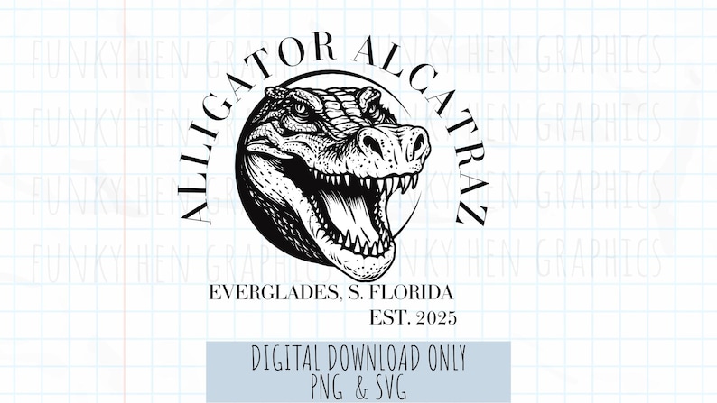 Alligator Alcatraz PNG and SVG Digital Downloads - Etsy