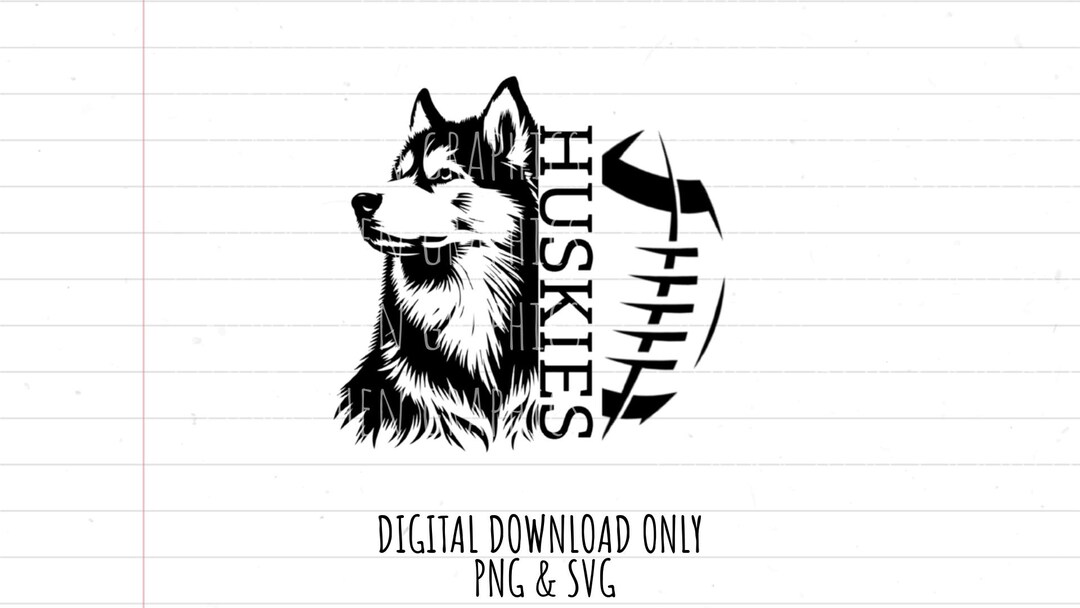 Huskies Football SVG and PNG Digital Download - Etsy
