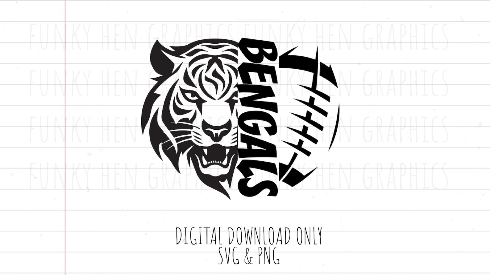 Bengals Football PNG SVG Digital Download Cincinnati NFL - Etsy