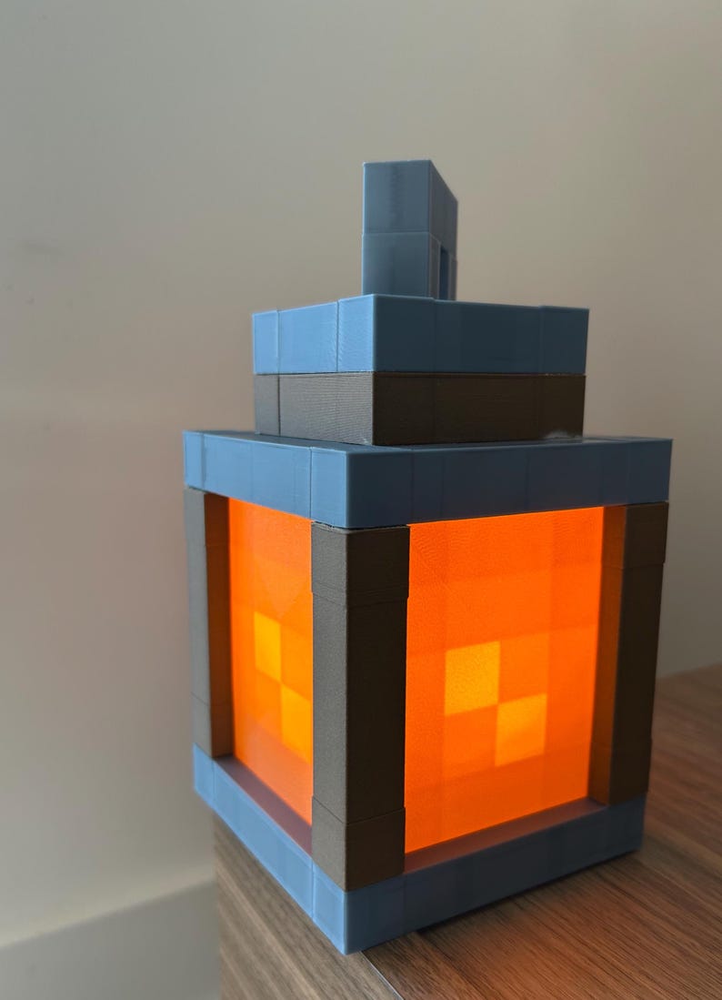 Pixelated Night Lantern Retro Style Desk Decor Ambient Glow Lantern - Etsy