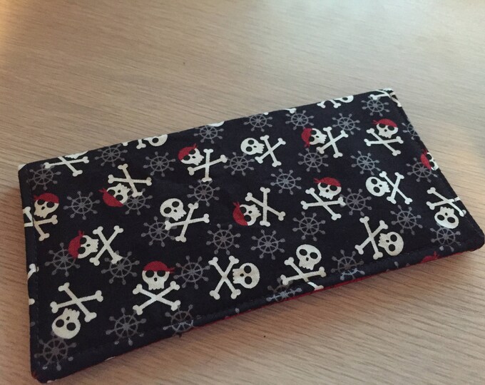 Checkbook Cover Cloth Pirate Themed Skulls and Crossbones Print - Etsy