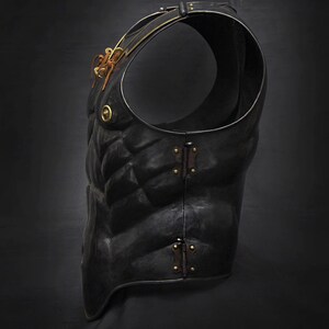 Roman Spartan Muscle Cuirass Chest Armor | Blackened Steel Half Body ...