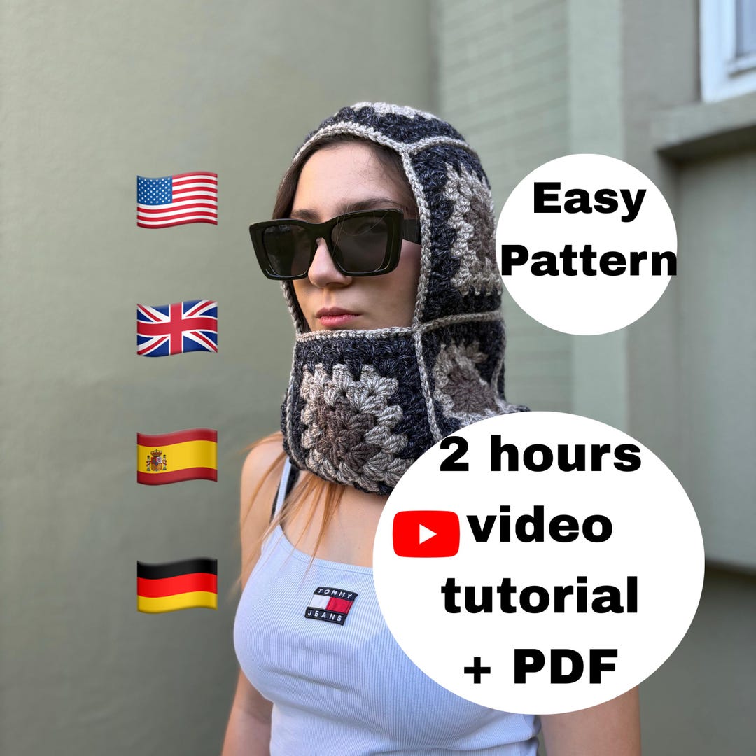 Easy Crochet Balaclava Pattern, Granny Square Balaclava Pattern Video ...