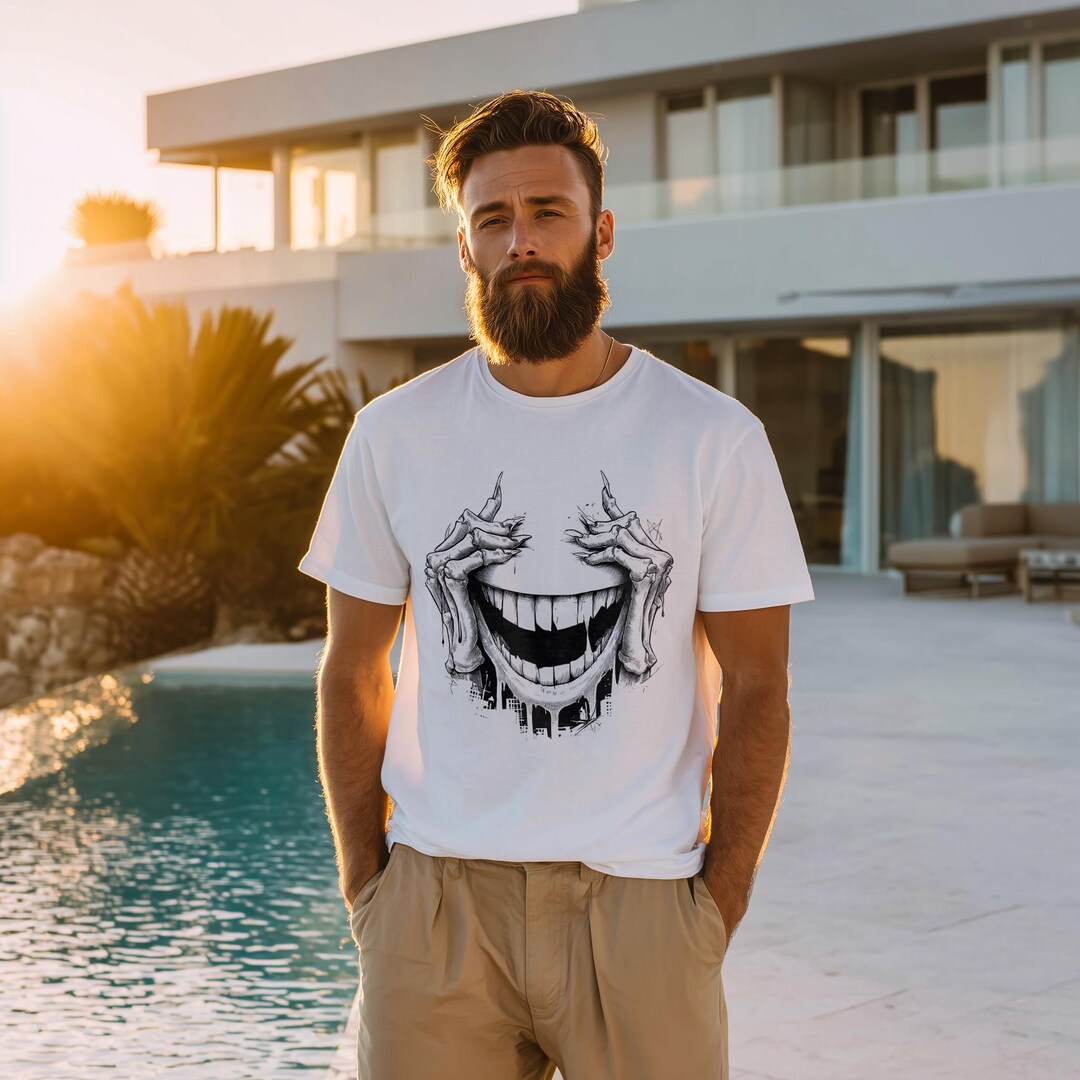 Gothic Horror Skeleton Smile Tee: Edgy Surreal Graphic Shirt - Etsy