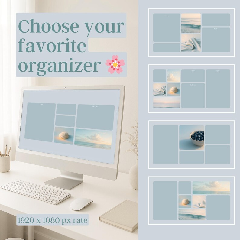 Blue Aesthetic Desktop Wallpaper Set | Pastel Sky, Ocean Vibes (digital ...