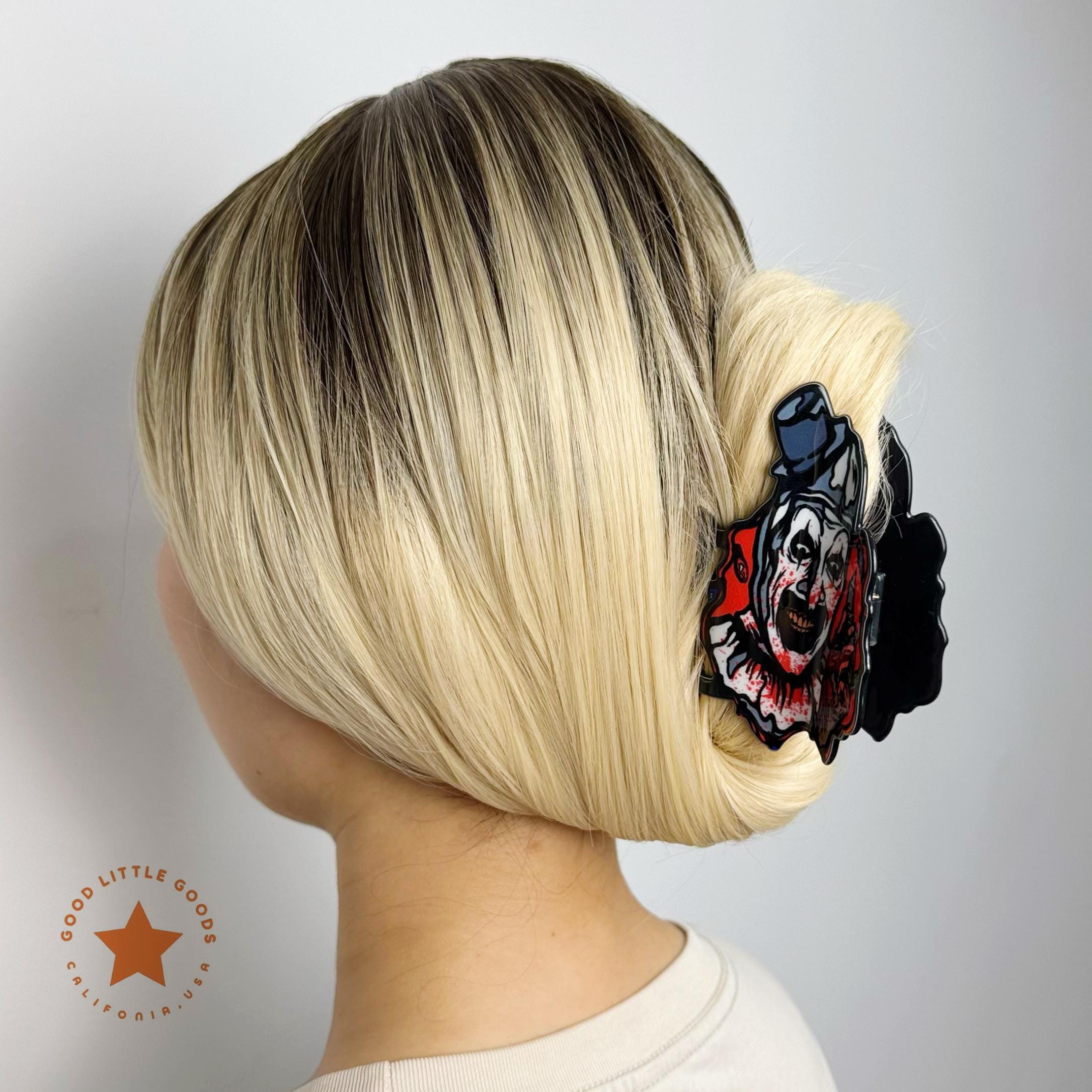 Bloody Grin Art the Clown Hair Claw: Double-sided Halloween Horror Clip ...