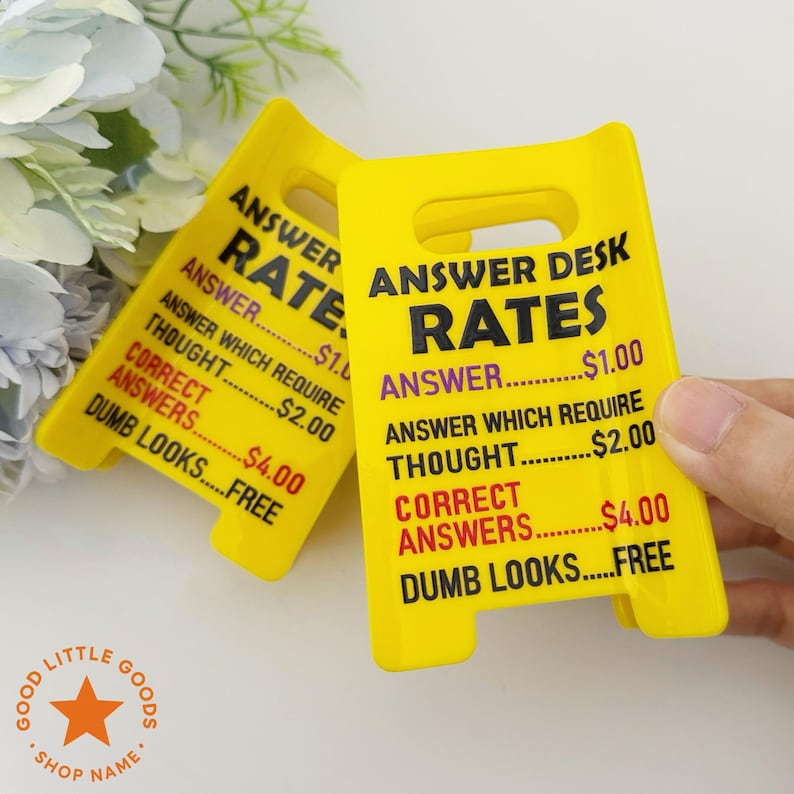 Answer Desk Rates Sign Hair Claw Clip for Women, Wife, GF, BFF, Workers ...