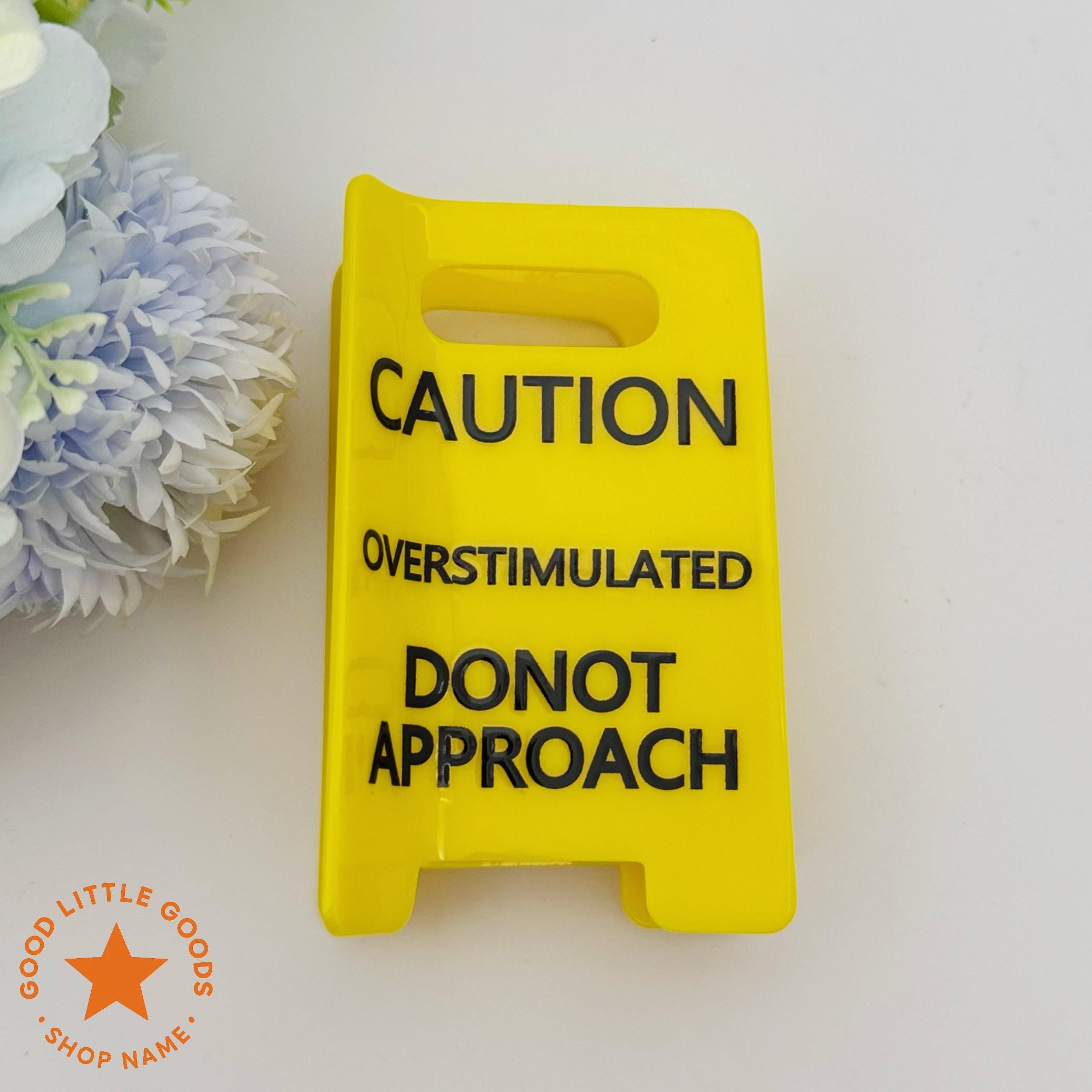 Buy Caution Overstimulated Yellow Sign Hair Claw Clip for Women, Wife ...