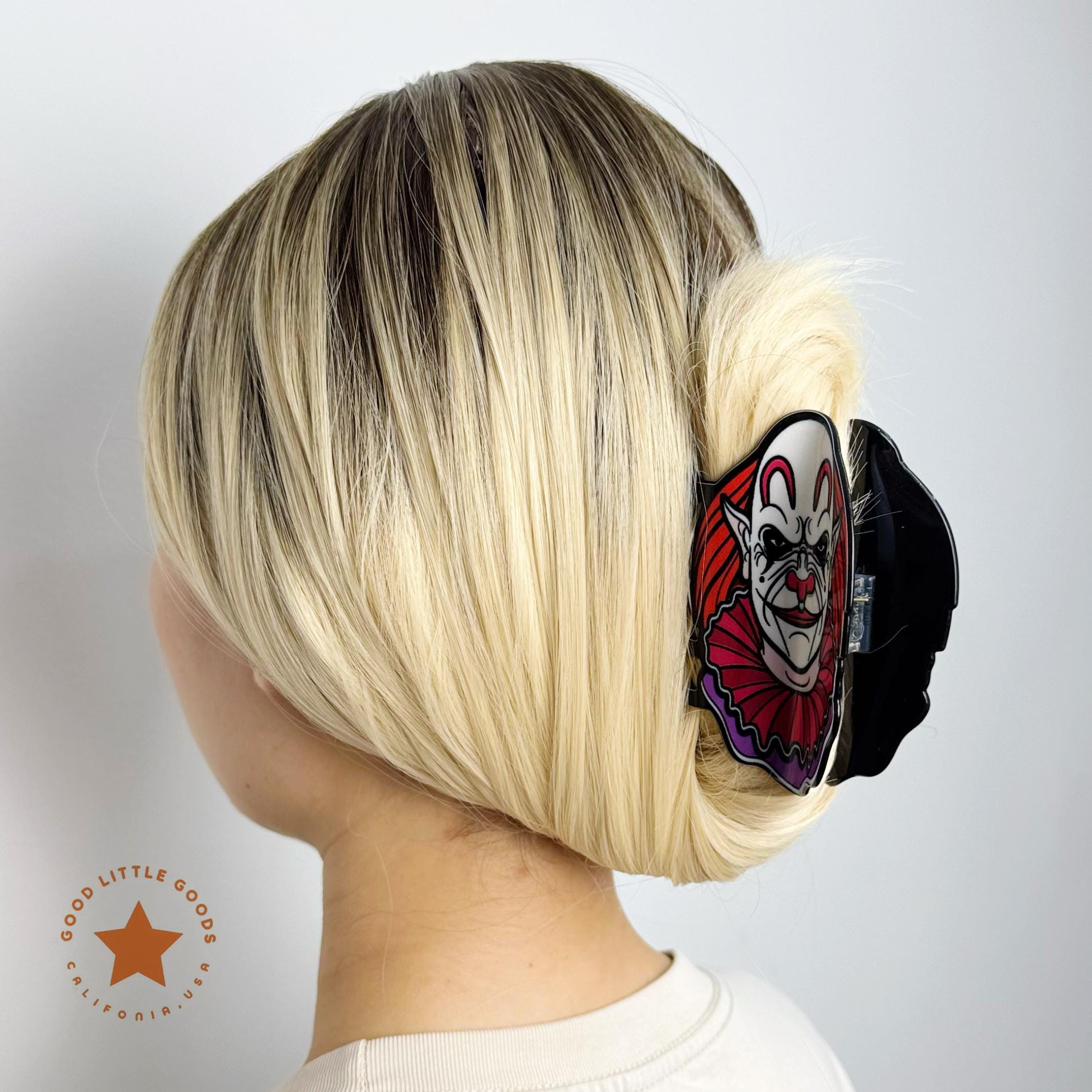Bloody Grin Art the Clown Hair Claw: Double-sided Halloween Horror Clip ...