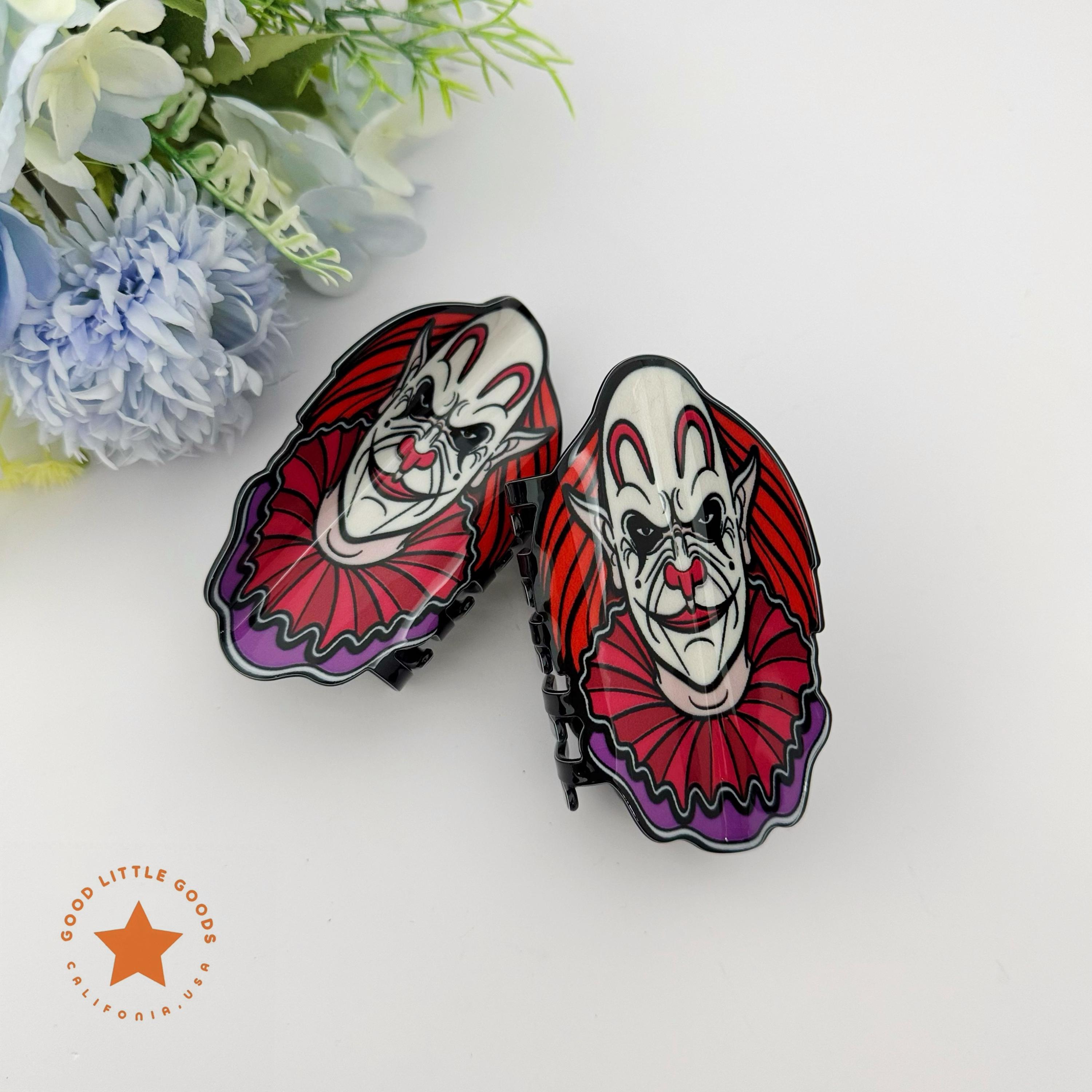 Bloody Grin Art the Clown Hair Claw: Double-sided Halloween Horror Clip ...