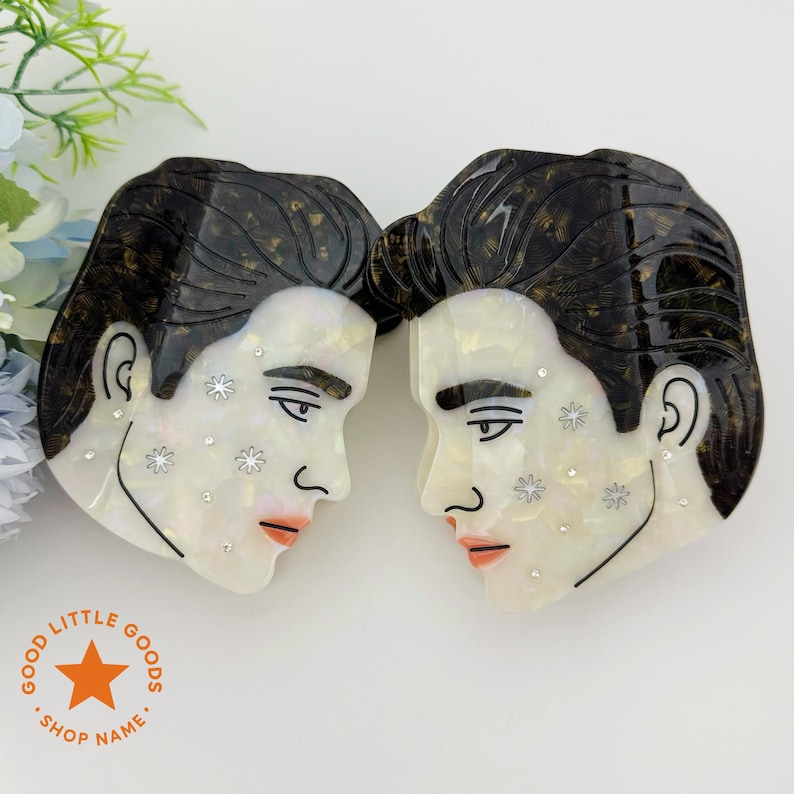 Middernacht Edward Cullen glitter gezicht dubbelzijdig haarklauwclips ...