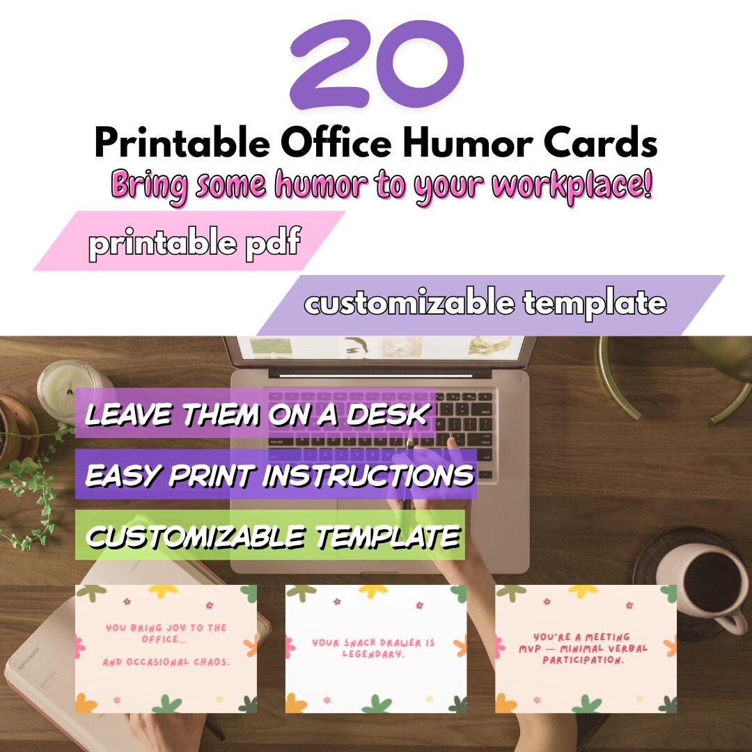 Printable Office Humor Cards | Sassy & Funny Compliment Cards | Digital ...