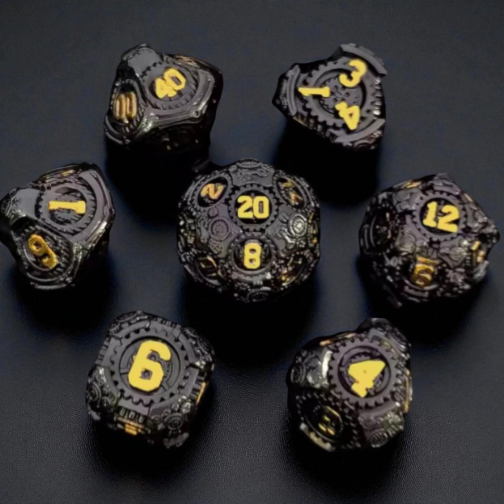 Bronze Gear Metal Dice Set: Sharp Edge Dnd RPG Polyhedral Dice - Etsy