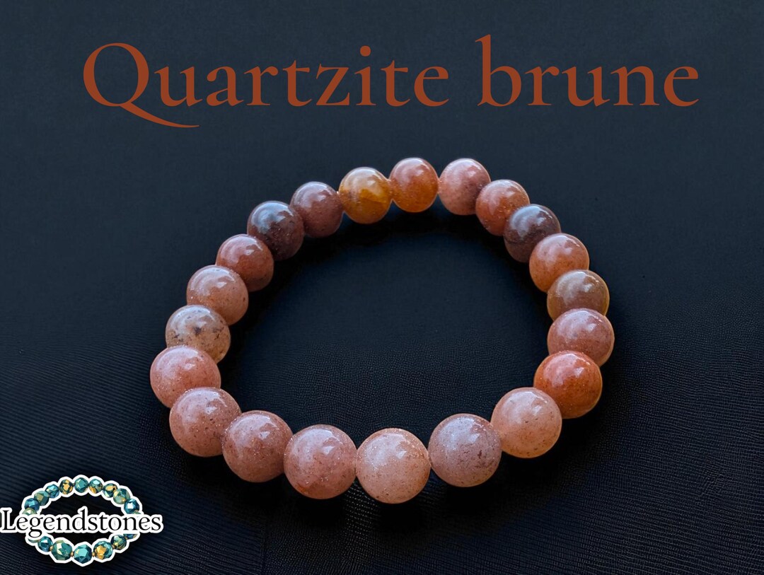 Brown Quartzite ~ Bracelet 18cm ~ 8mm Round Beads ~ Natural Stone - Etsy