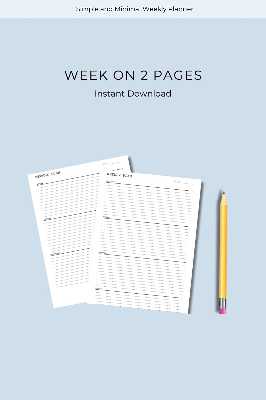 Minimal Weekly Planner Printable: Simple to Do List (PDF Download) - Etsy