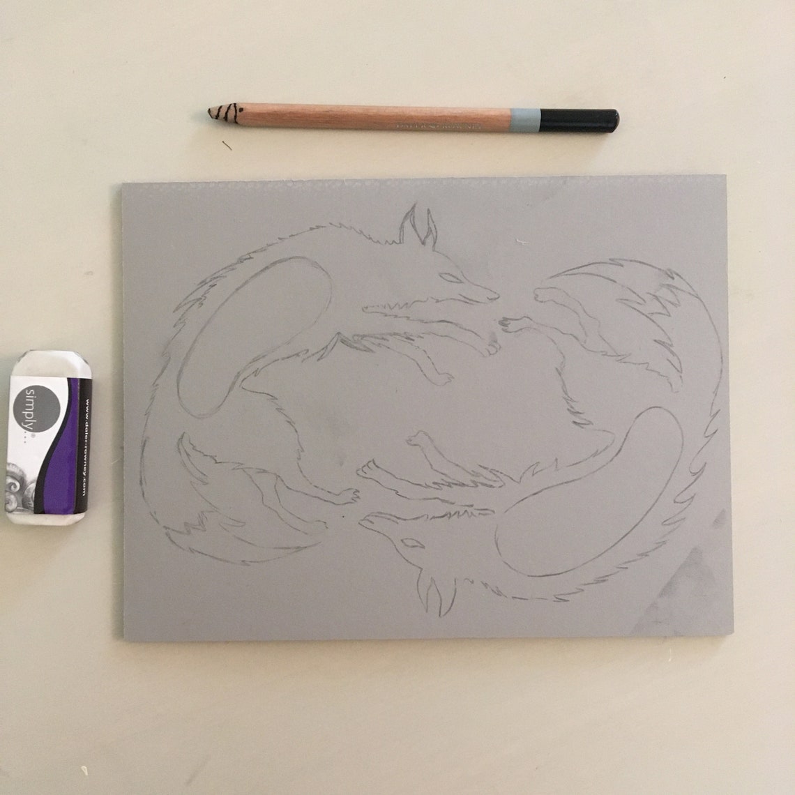 Wolf Lino Print / Fox Print / Mythology / Nature / Folklore / Animals ...