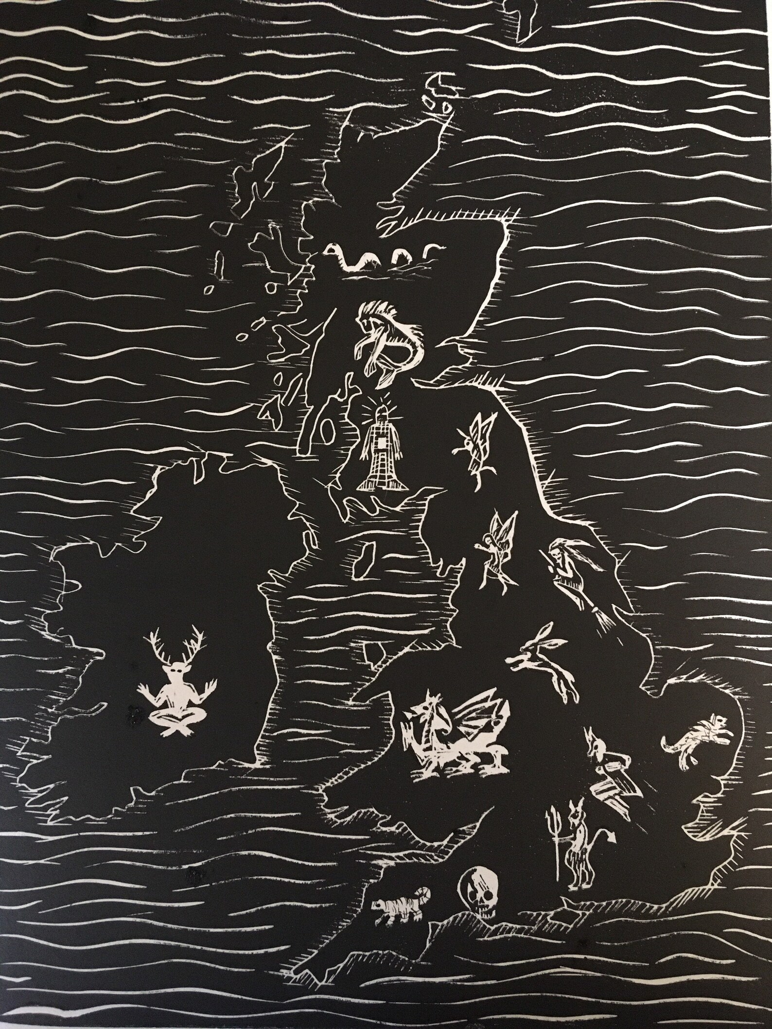 Mythical UK Monster Map / Legend / Myth / Dark Art / Gothic / History ...