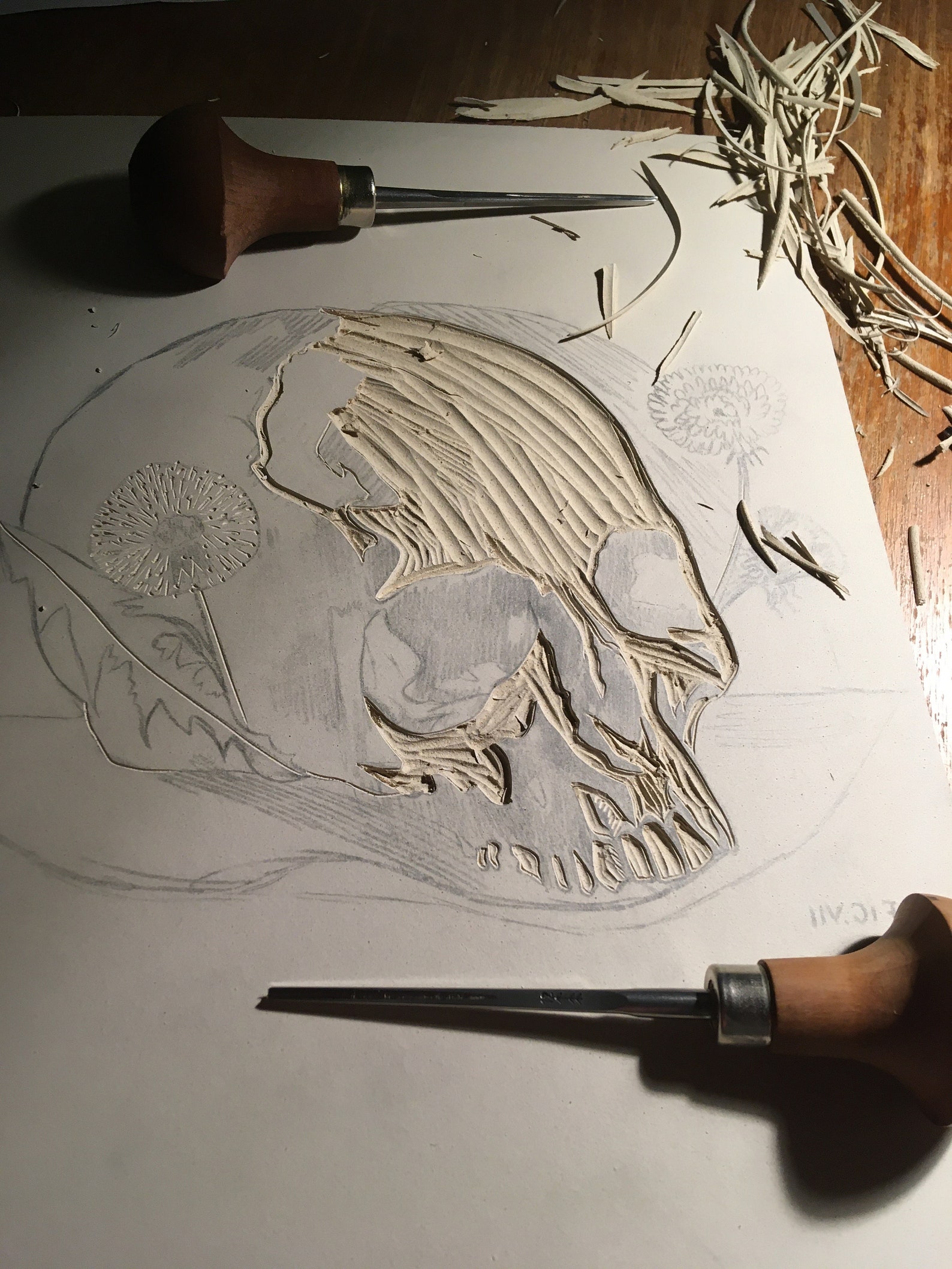 Screaming Skull Lino Print Green / Art Print / Anatomy / - Etsy