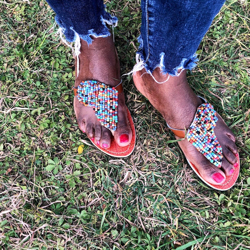 Beaded Sandals - Etsy