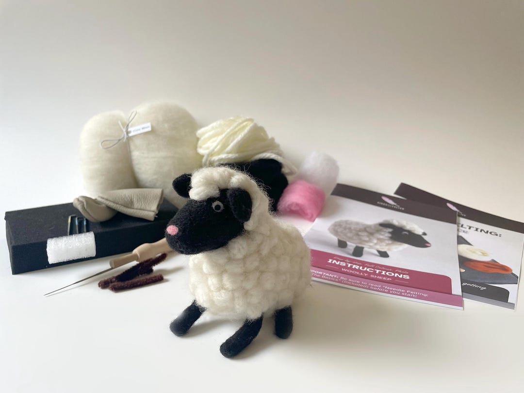 Shaggy Sheep Needle Felting Kit – Beginner-friendly Animal Craft Kit ...