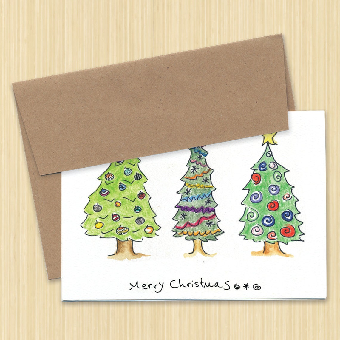 Christmas Tree. Christmas Card. Greeting Card. Merry - Etsy