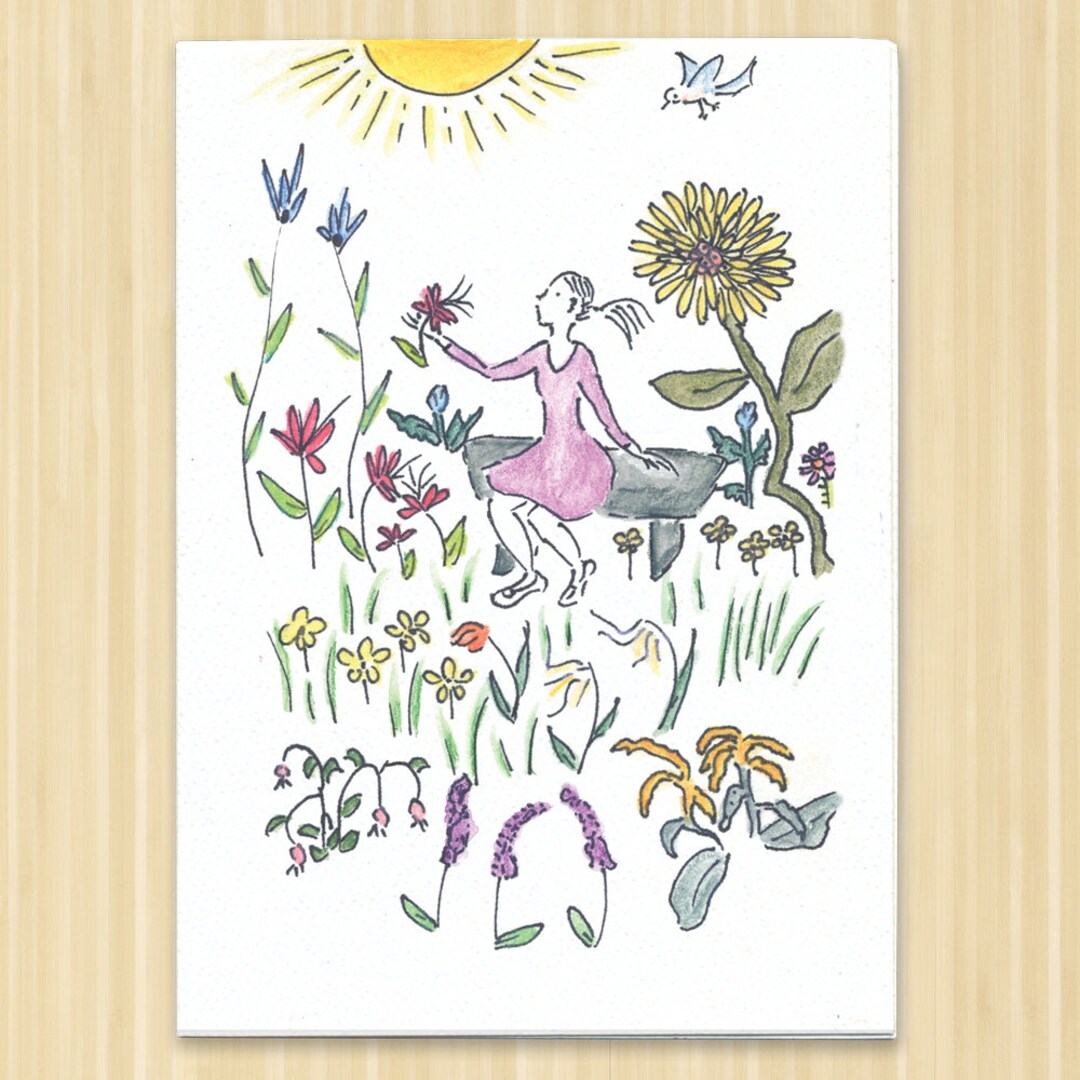 Flower Card. Garden Card. Flower Note Card. Inspirational Card. Flower ...