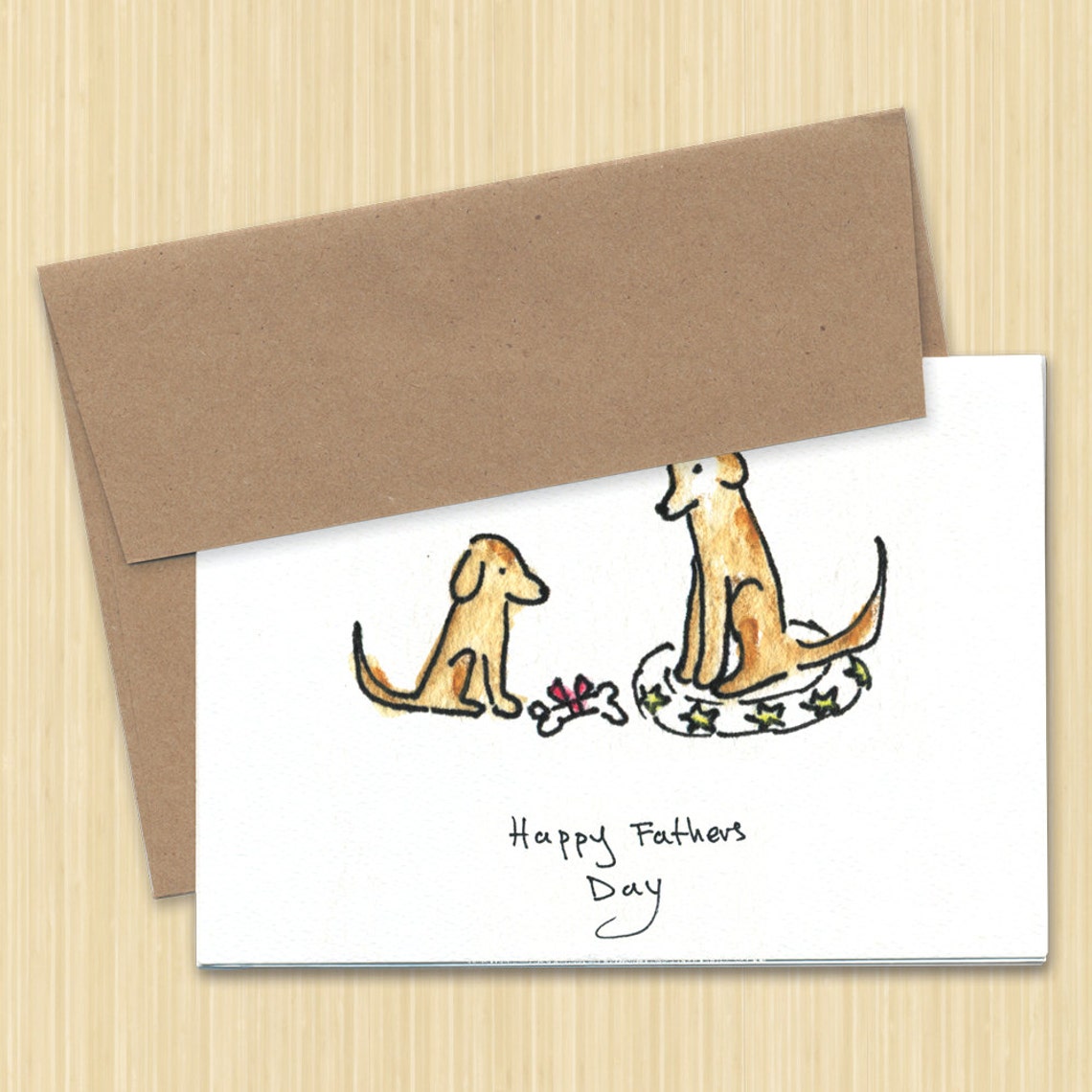 Father's Day Card. Dad Dog and Puppy. Dog Card. Puppy | Etsy