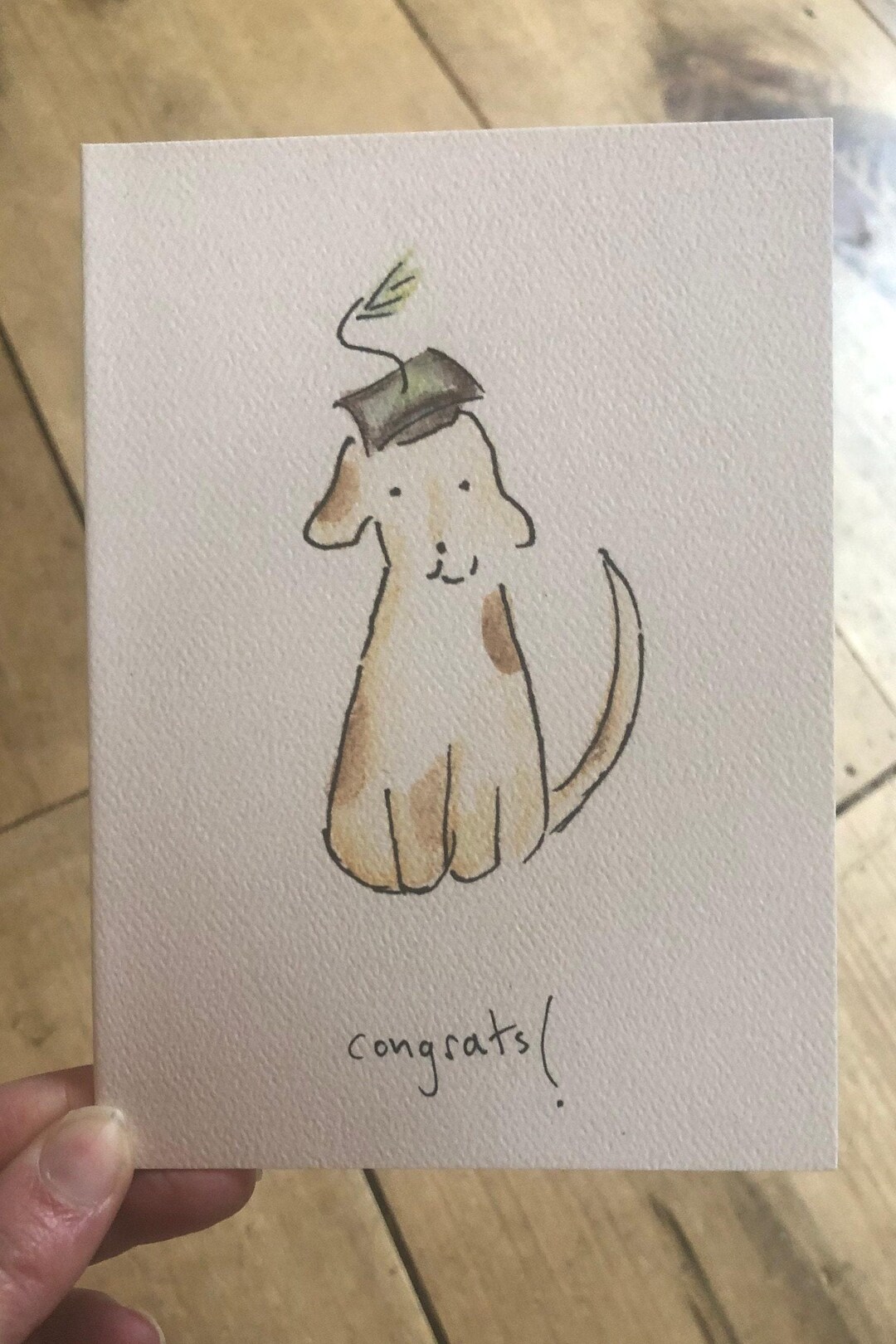 Dog Graduation Card. Cute Dog Card for Graduate. Puppy Congratulations ...