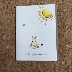 Bunny Sympathy Card Pack of 10, so Sorry for Your Loss, Pet Loss Card ...