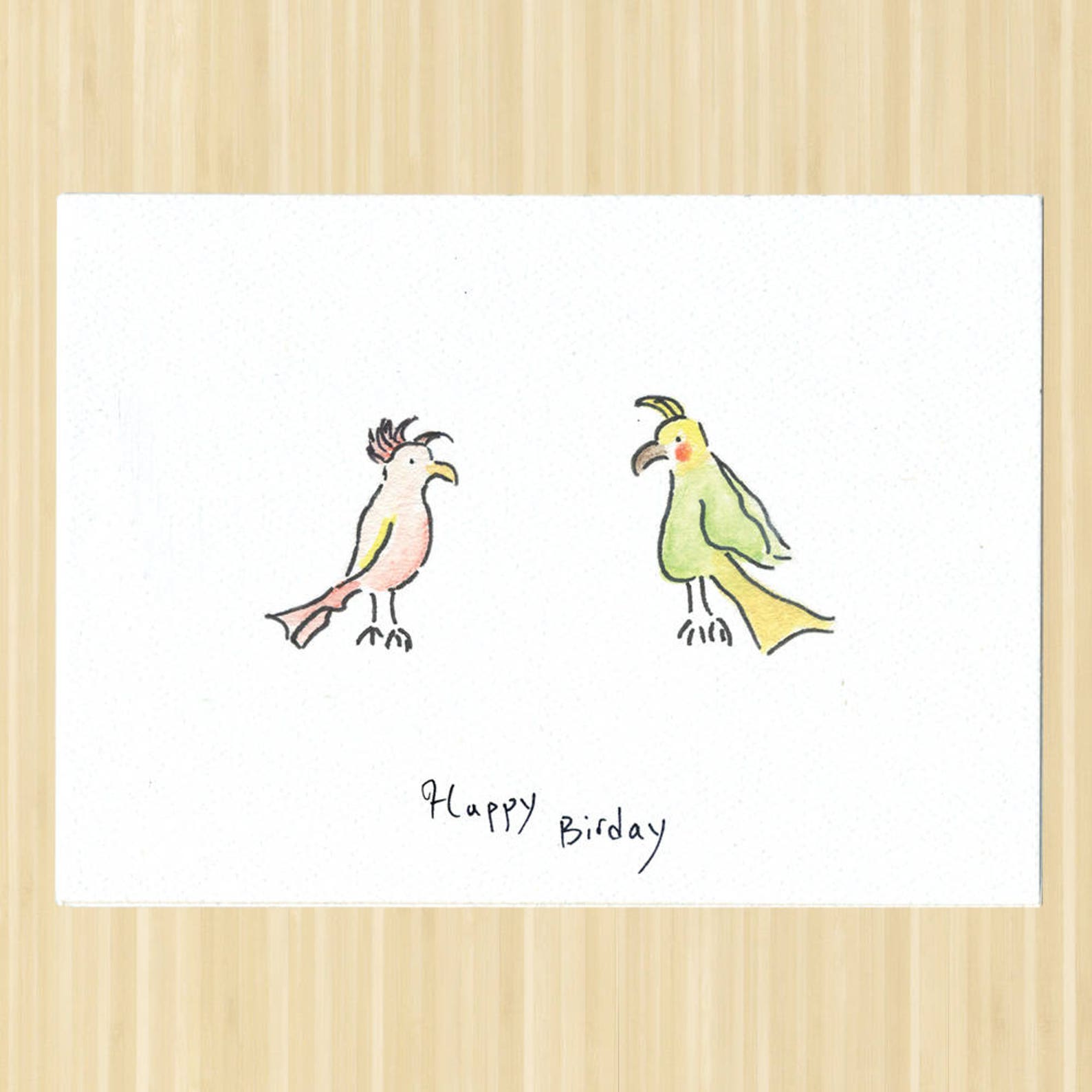 Parrot Birthday Card. Cockatiel Birthday Card. Parrot Card. - Etsy