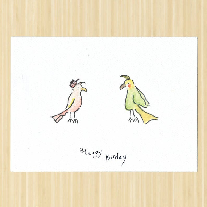 Parrot Birthday Card. Cockatiel Birthday Card. Parrot Card. Birthday ...
