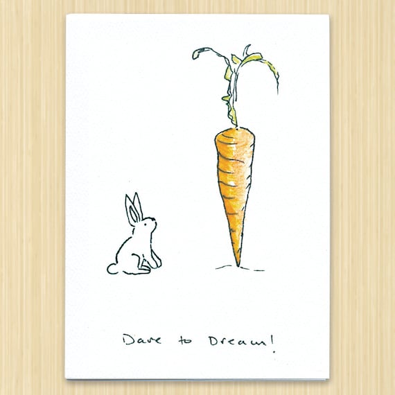 Bunny Card. Rabbit Card. Cute Bunny Card. Greeting Card. Dare | Etsy
