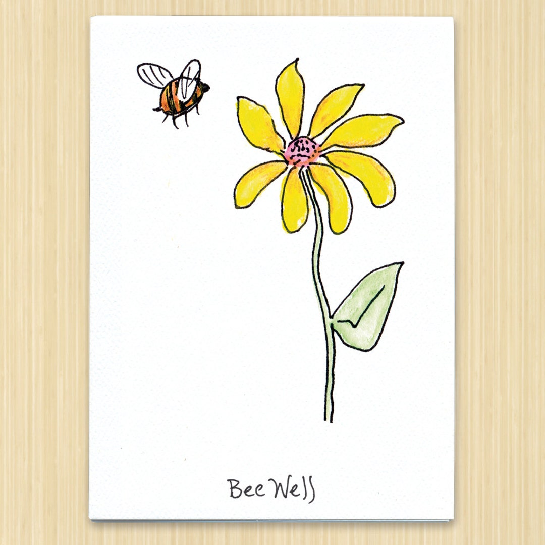 Flower Card. Bee Card. Well Wishes Card. Get Well Card. Best Wishes ...
