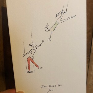 Friendship Card. Circus Cards. Circus Card. Girls on Trapeze. Greeting ...