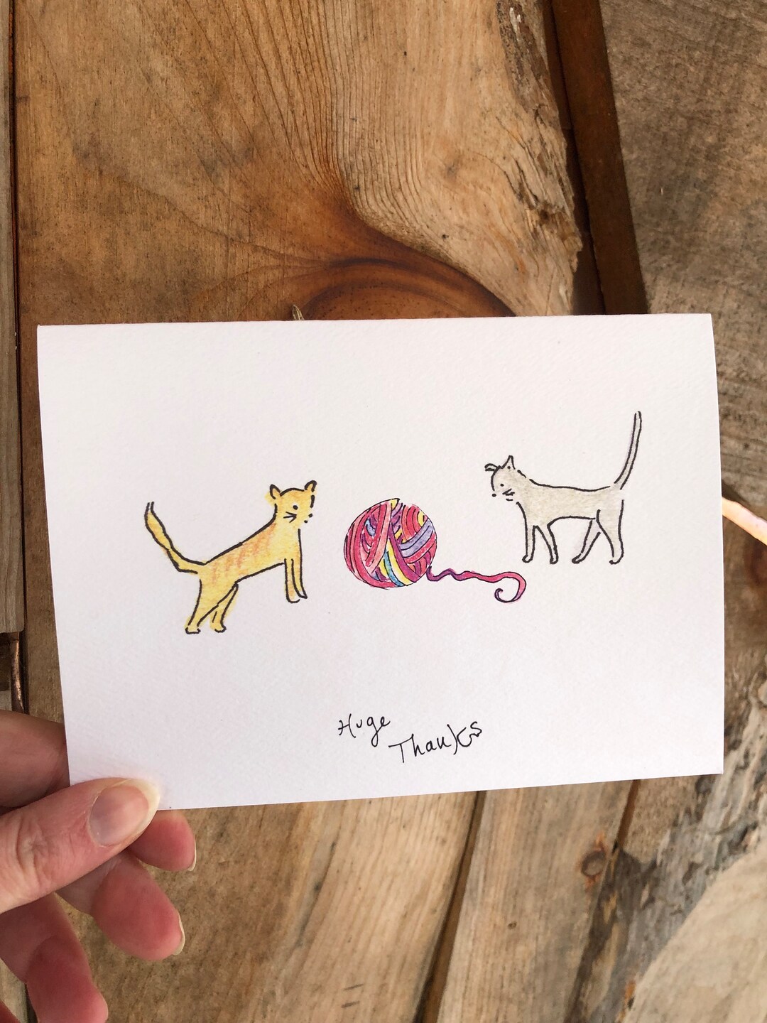 Cat Card. Thank You Card. Cat Thank You Card. Cute Cat Card. Cat Lover ...