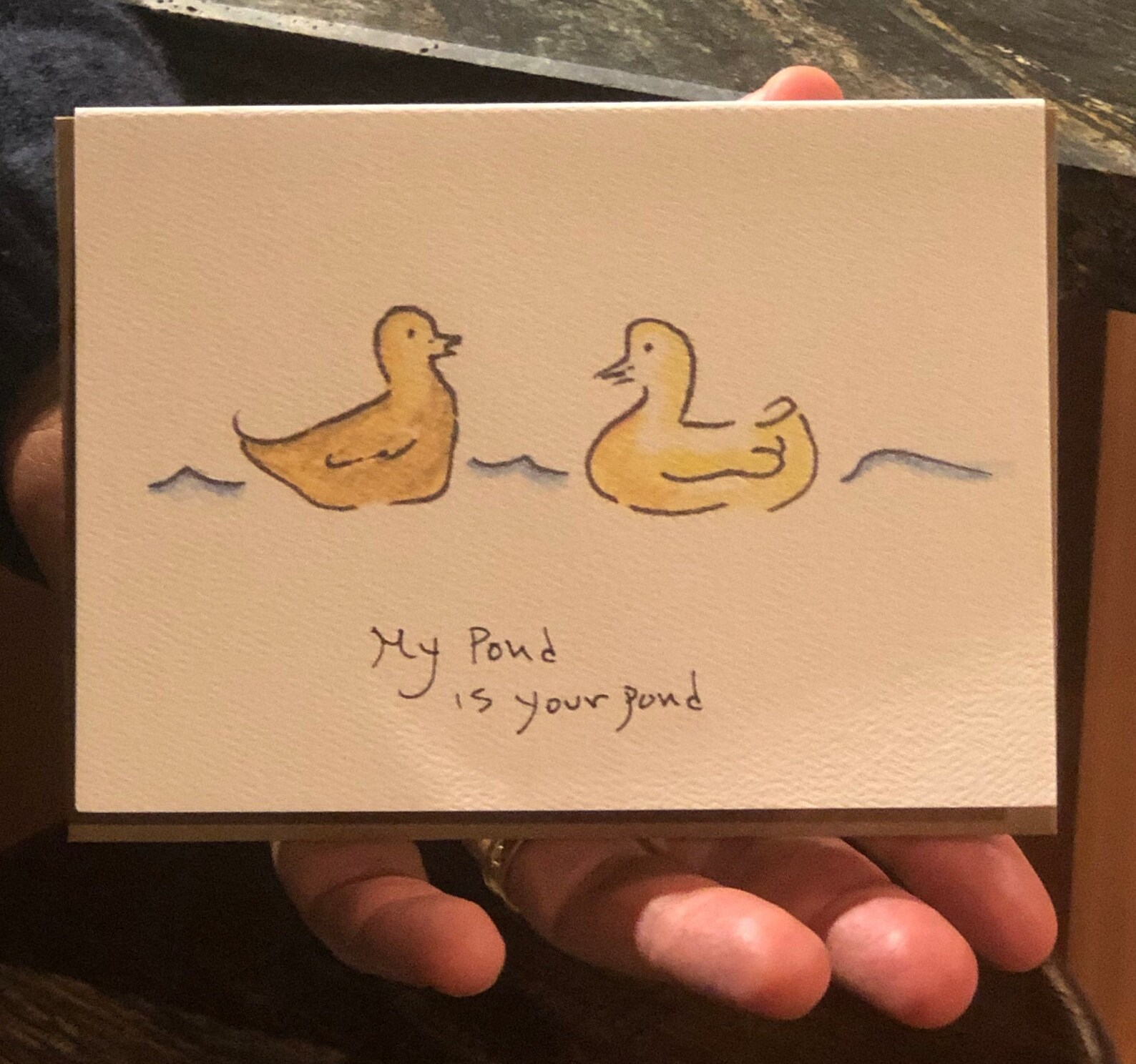 Friendship Card. Duck Card. My Pond is Your Pond. Duck Greeting Card ...