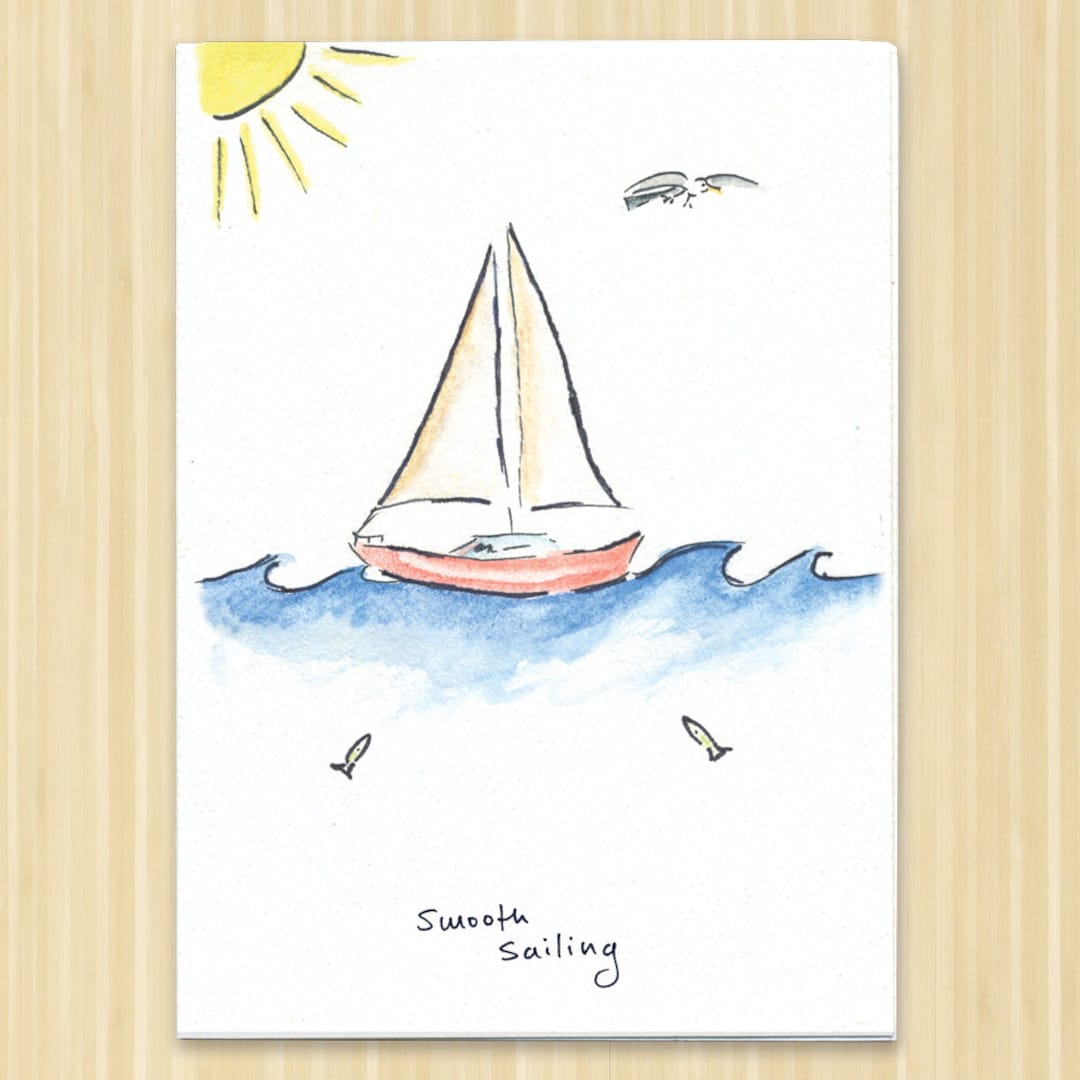 Sailboat Card. Well Wishes Card. Smooth Sailing. Best Wishes Card ...