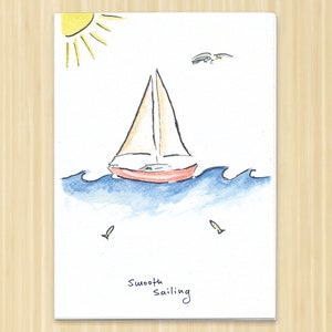 Sailboat Card. Well Wishes Card. Smooth Sailing. Best Wishes Card ...