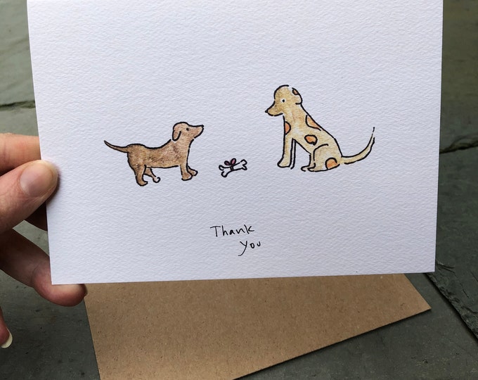 Dog Card. Thank You Card. Dog Thank You Card. Dog Lover Card. Dog Note ...
