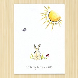 Bunny Sympathy Card Pack of 10, so Sorry for Your Loss, Pet Loss Card ...