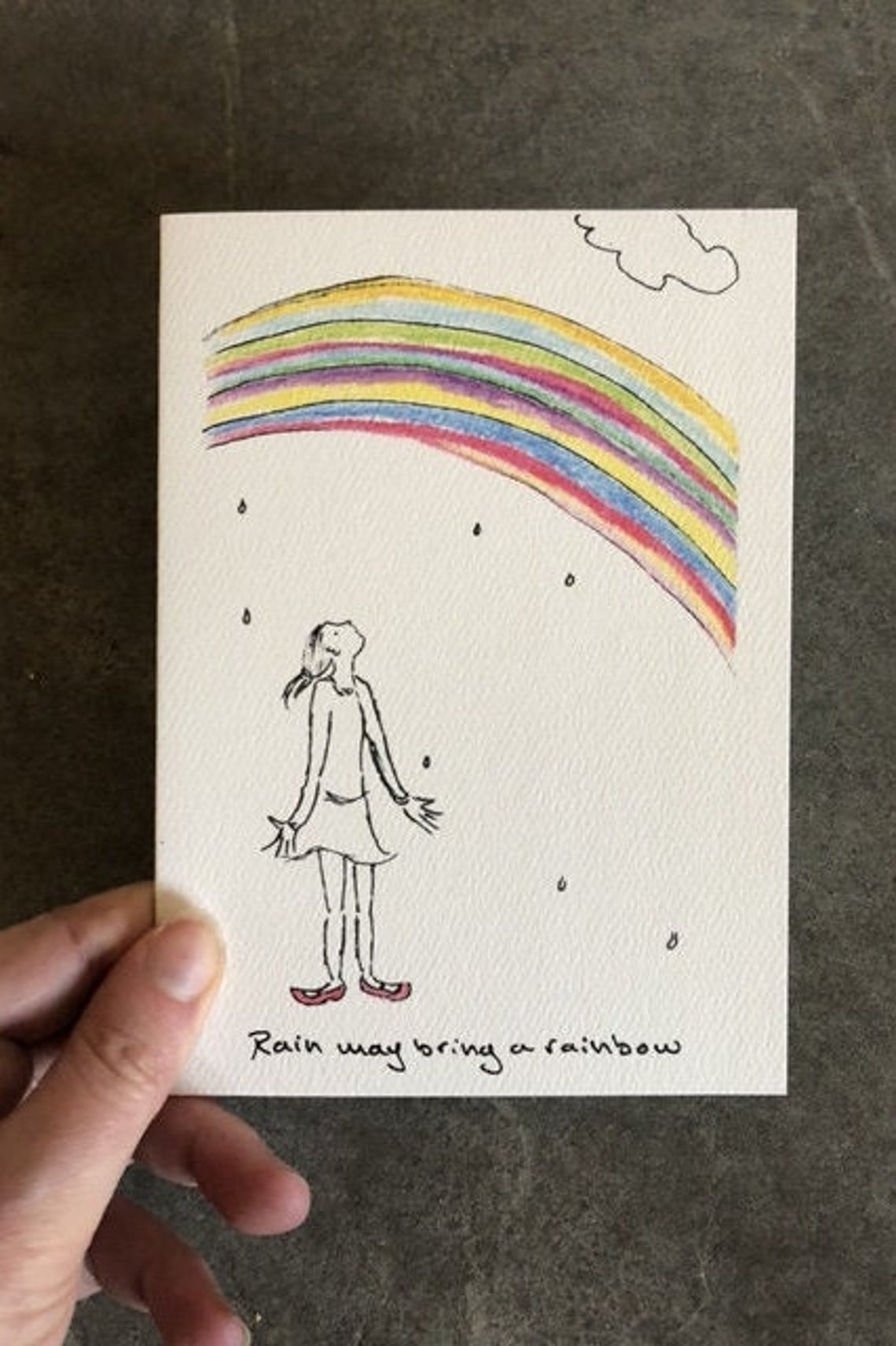 Inspirational Card. Rainbow. Greeting Card. Inspirational Quote. Cute ...