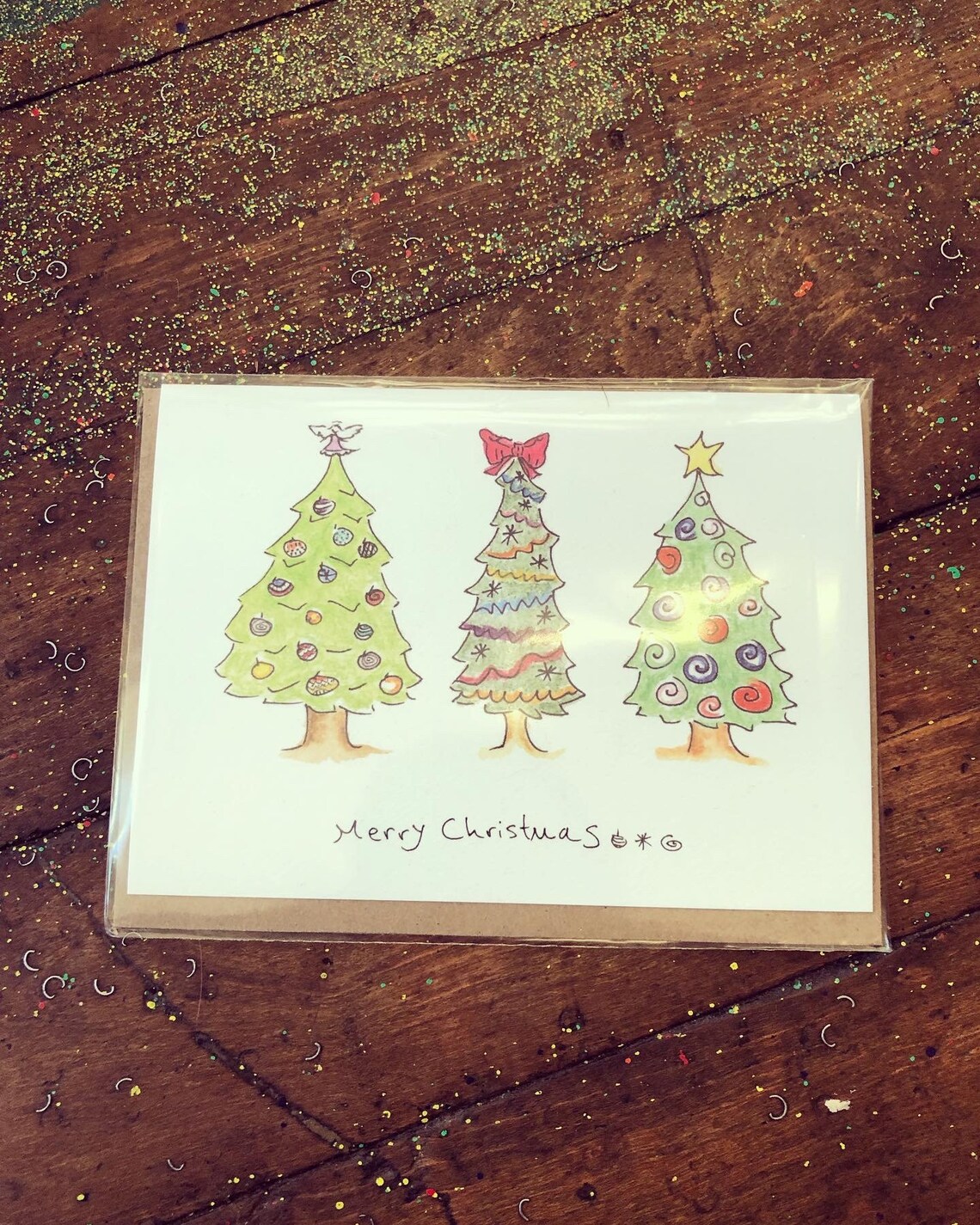 Christmas Tree. Christmas Card Pack. Greeting Card. Merry - Etsy