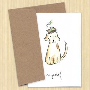 Dog Graduation Card. Cute Dog Card for Graduate. Puppy Congratulations ...