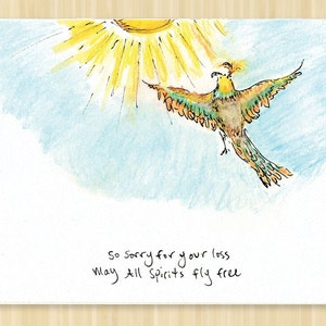 Bird Sympathy Card, Bird Bereavement Card, Bird Condolence Card - Etsy