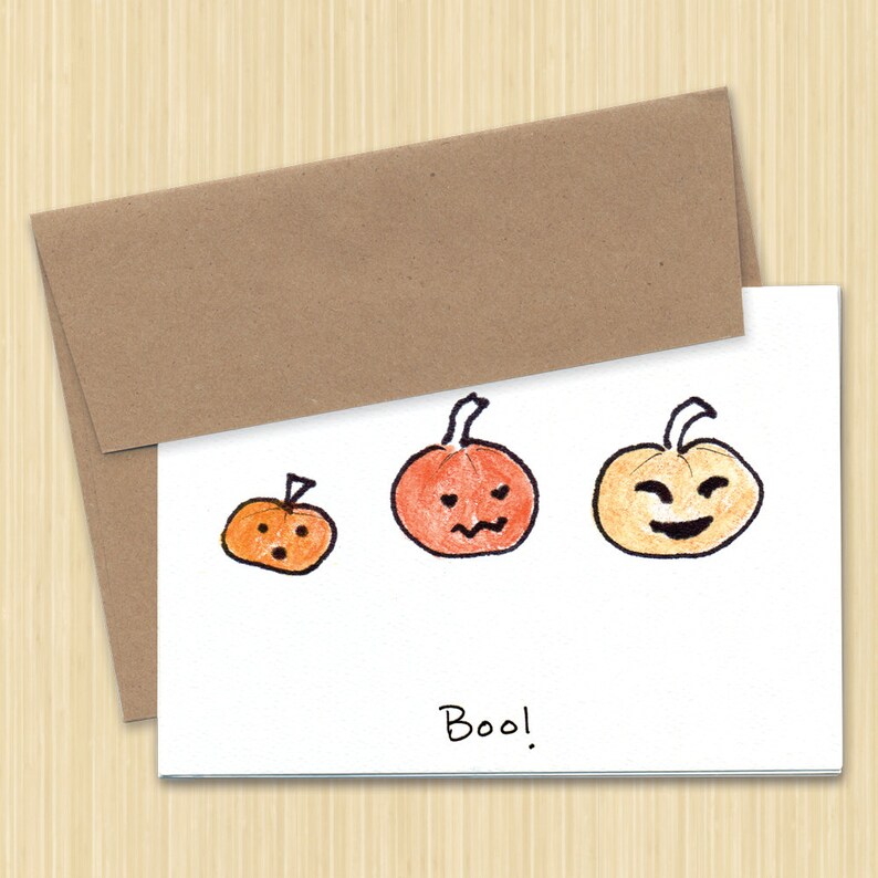 Halloween Card. Pumpkin Card. Greeting Card. Handmade - Etsy