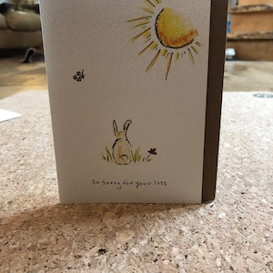 Bunny Sympathy Card Pack of 10, so Sorry for Your Loss, Pet Loss Card ...