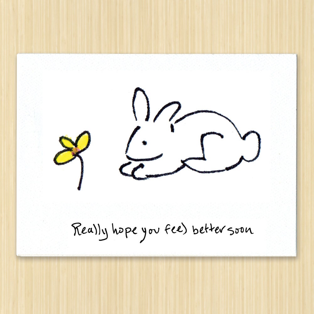 Bunny. Get Well Card. Bunny Get Well Card. Bunny Card. Really - Etsy