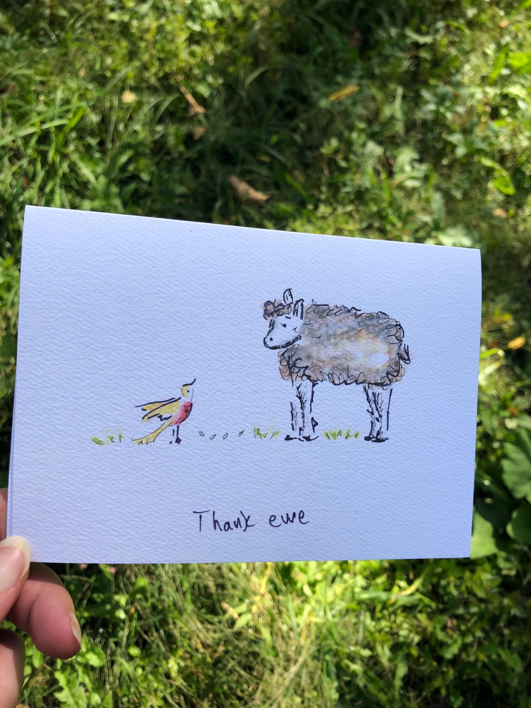 Thank Ewe, Thank You Card, Sheep Card, Sheep Farmer Card - Etsy