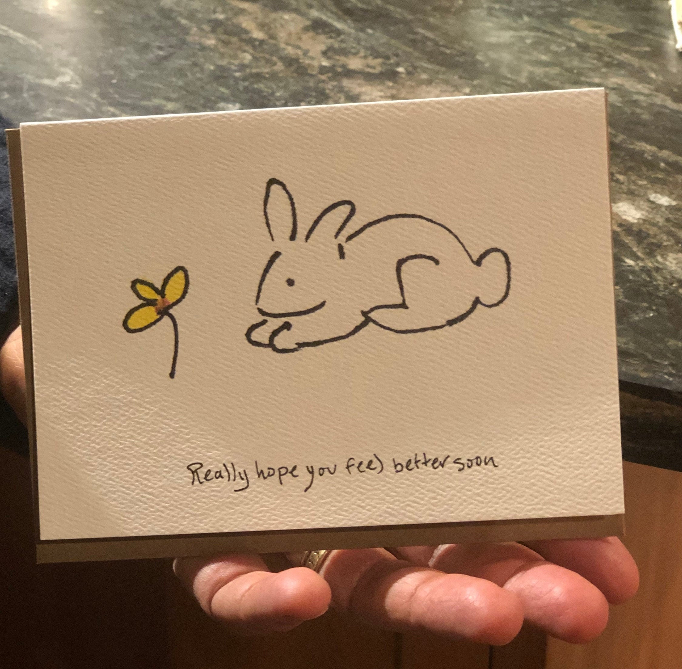 Bunny. Get Well Card. Bunny Get Well Card. Bunny Card. Really | Etsy